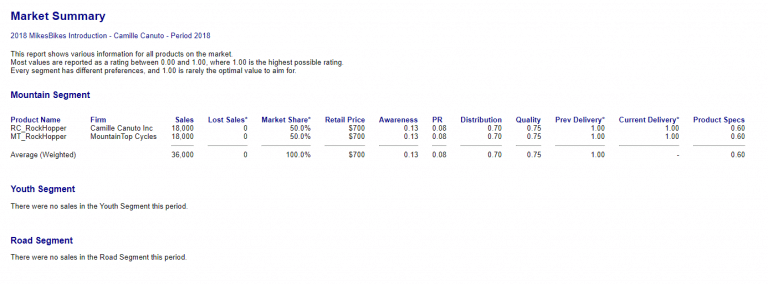MikesBikes Introduction Report Guide: Market Summary - Smartsims